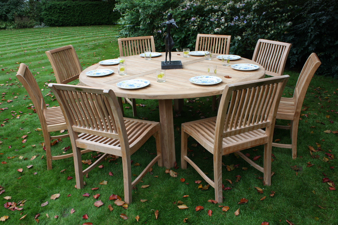 Round Teak Garden Table - 8 to 12 Seats | Chic Teak