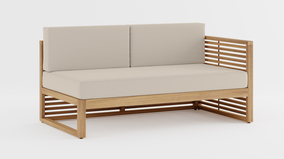 Modular Open End Teak Lounge Sofa (Left) - Grade A Teak