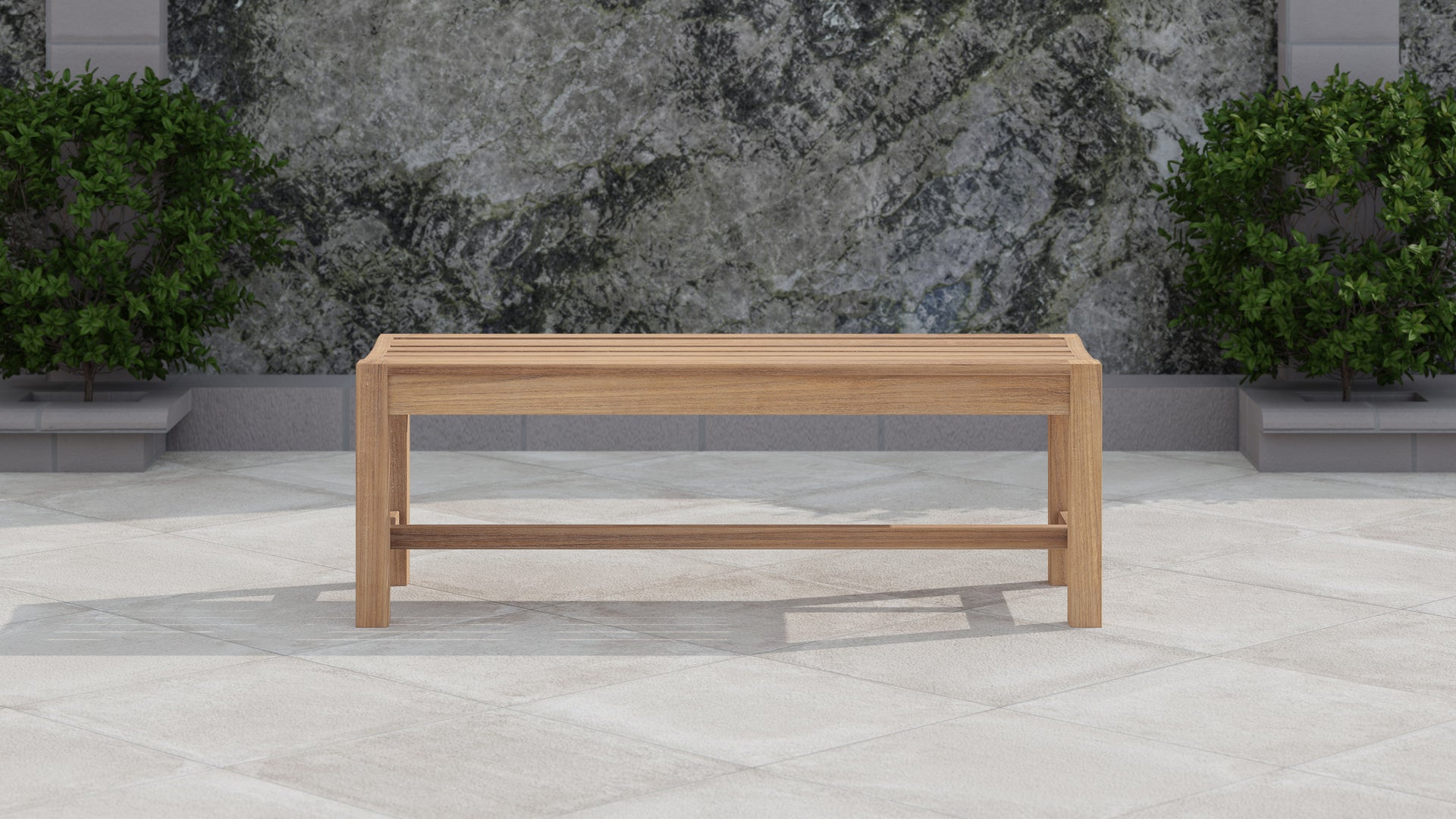 Backless Teak Bench | Cushions Available | 10 Year Guarantee