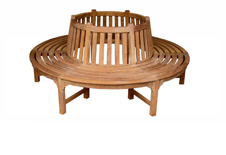 Circular Teak Full Tree Bench Seat - 10 Year Guarantee