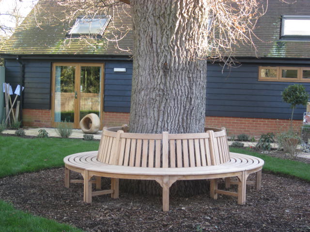 Circular Teak Full Tree Bench Seat - 10 Year Guarantee